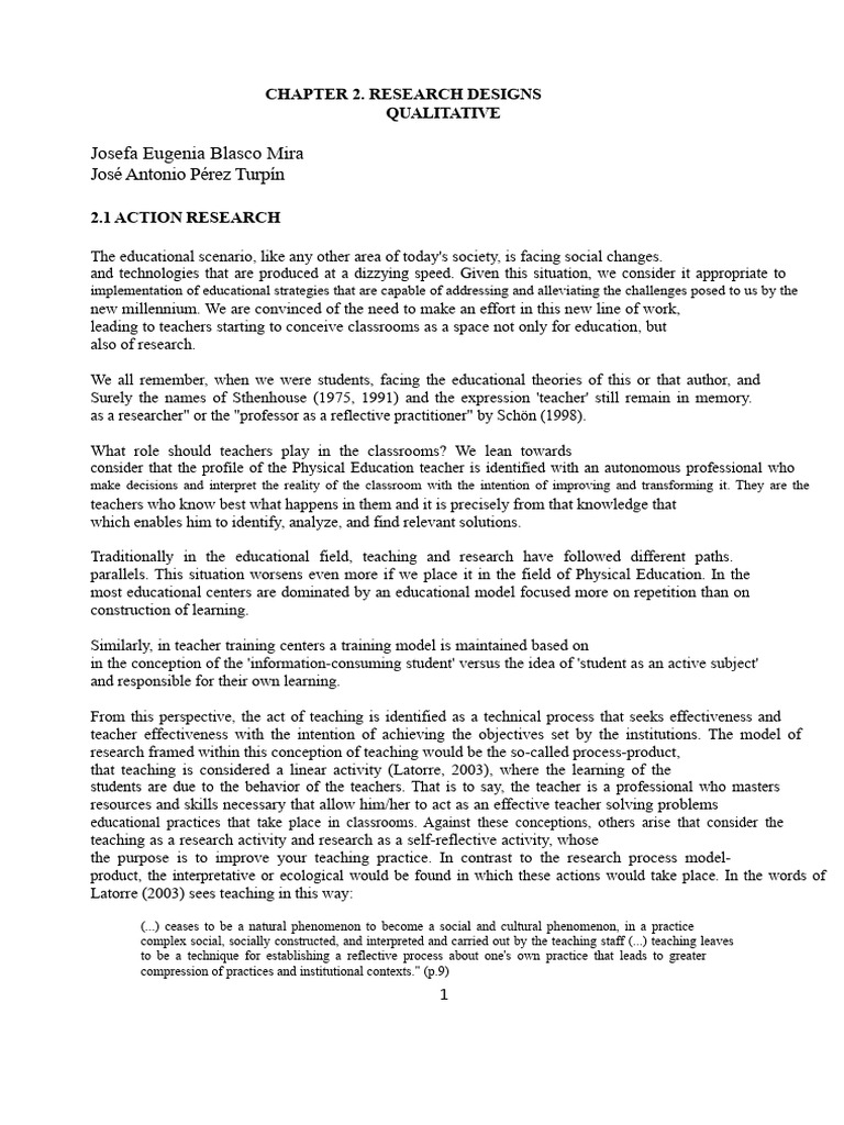 CHAPTER 2 Action Research | PDF | Hypothesis | Action Research