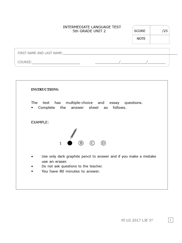 Intermediate Test Unit 2 5 Basic | PDF | Poetry