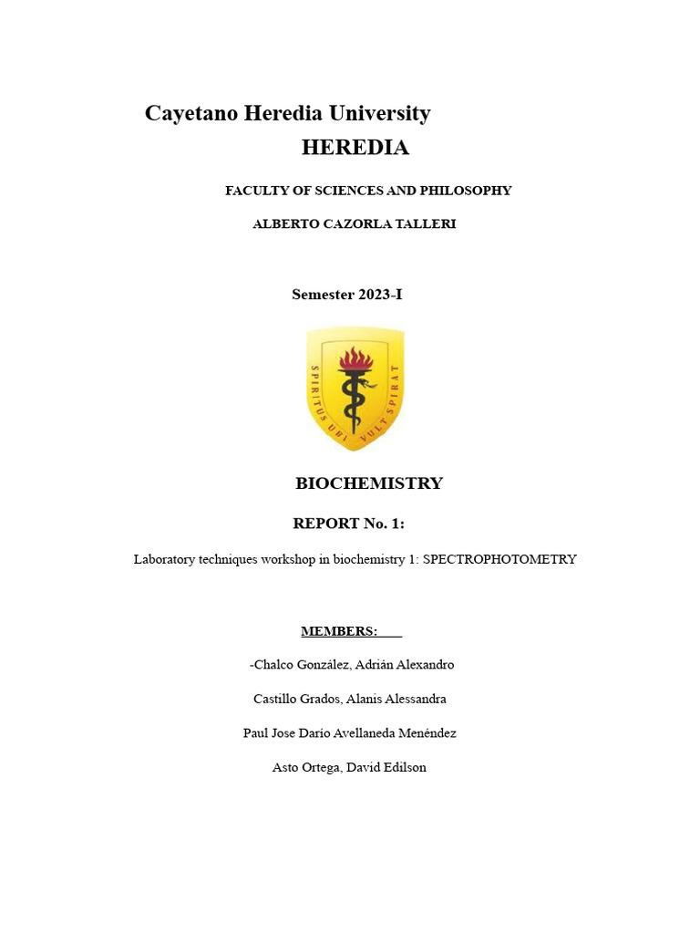 Spectrophotometry in Biochemistry Lab | PDF | Hemoglobin ...