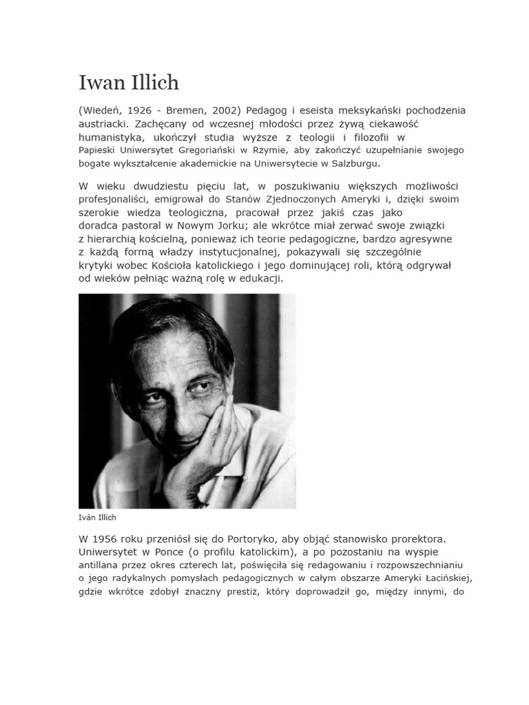 Iván Illich Autor | PDF