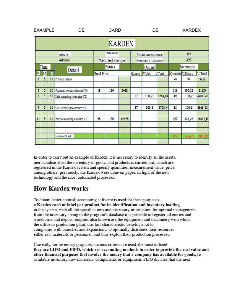 Kardex Inventory Management Overview | PDF | File System | Inventory