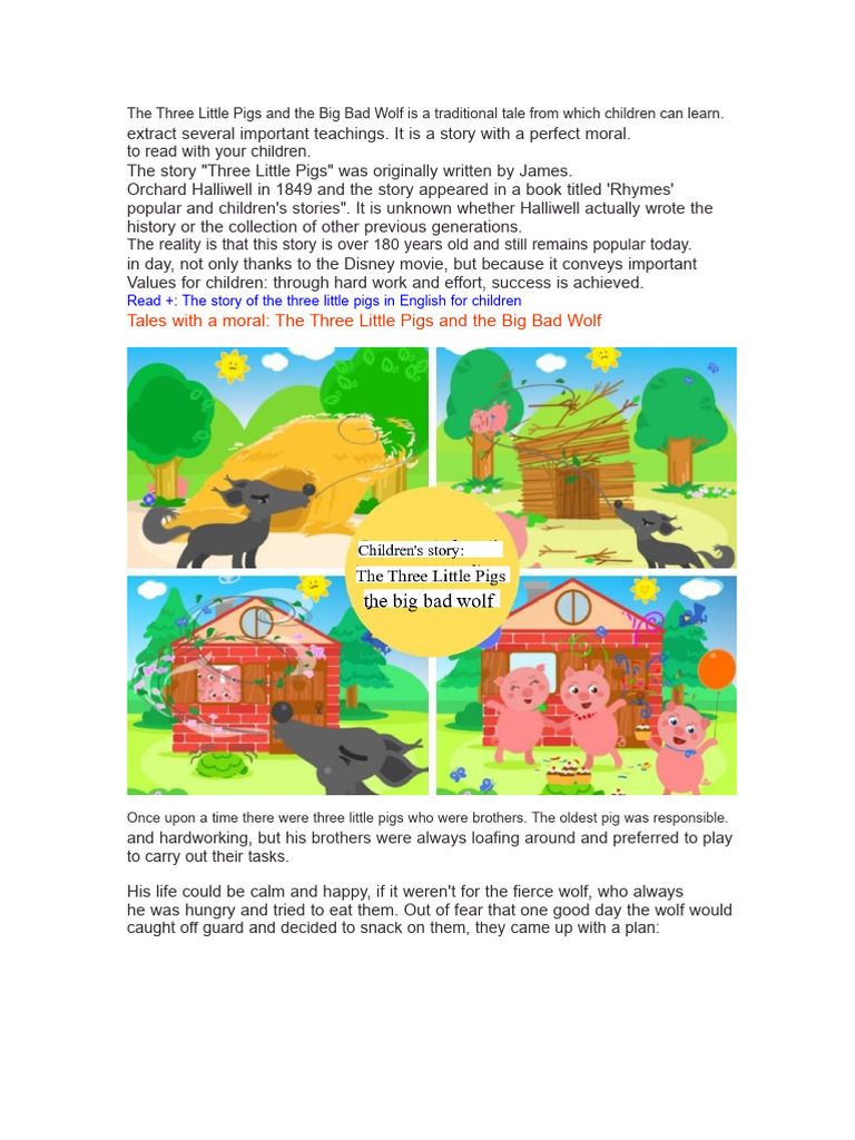 Three Little Pigs: A Moral Tale | PDF