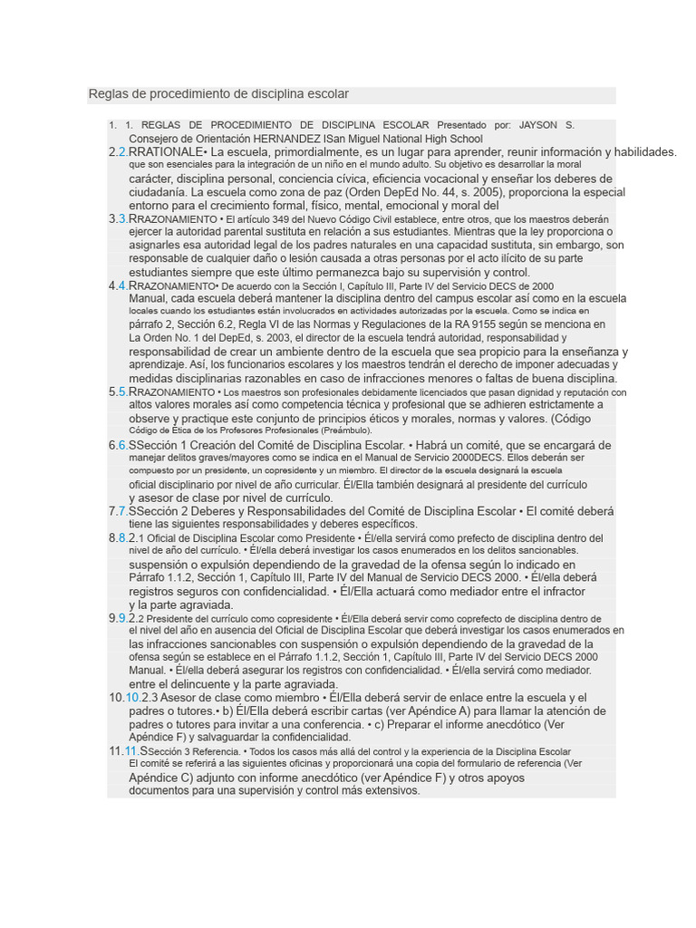 Reglas de Disciplina Escolar Efectivas | PDF | Disciplinas | Escuelas
