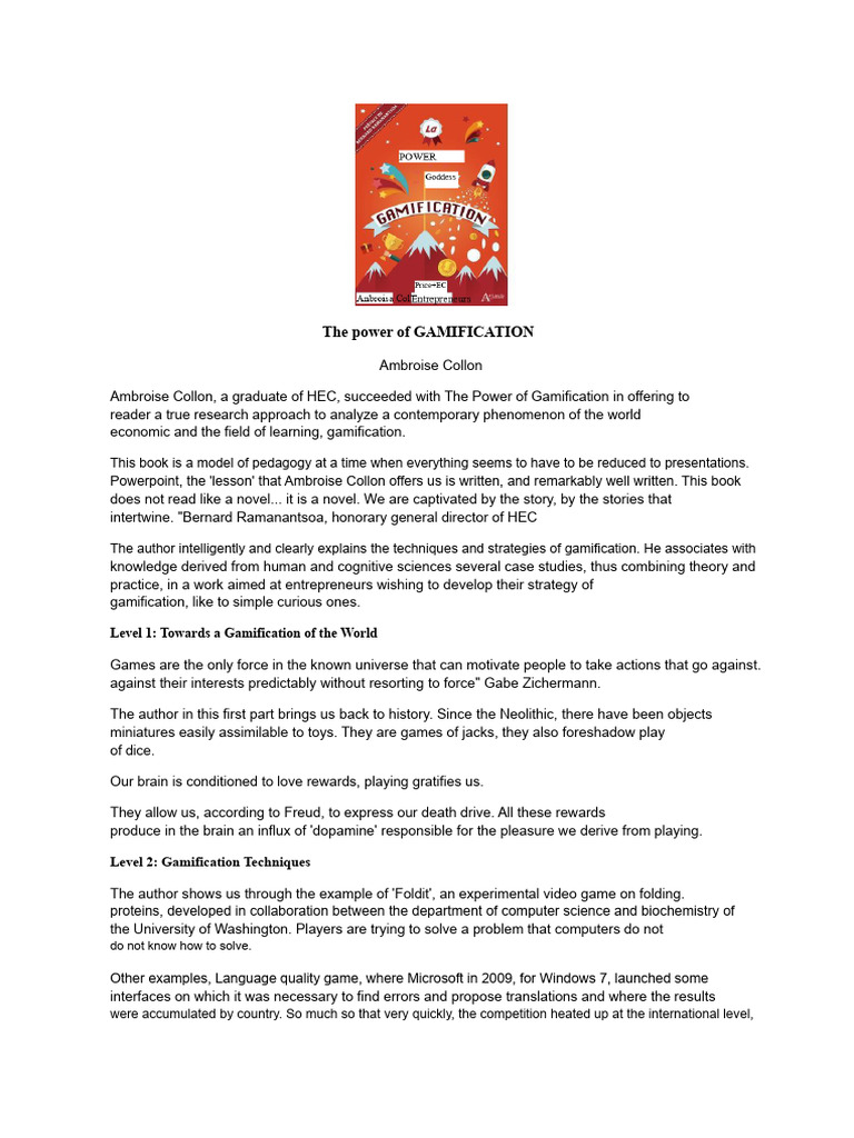 Reading Sheet The Power of GAMIFICATION | PDF | Motivation | Motivational