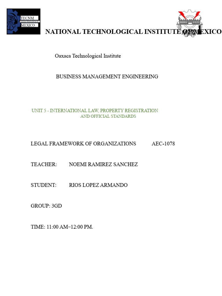 Unit 5 Legal Framework | PDF | International Law | Trade Agreements