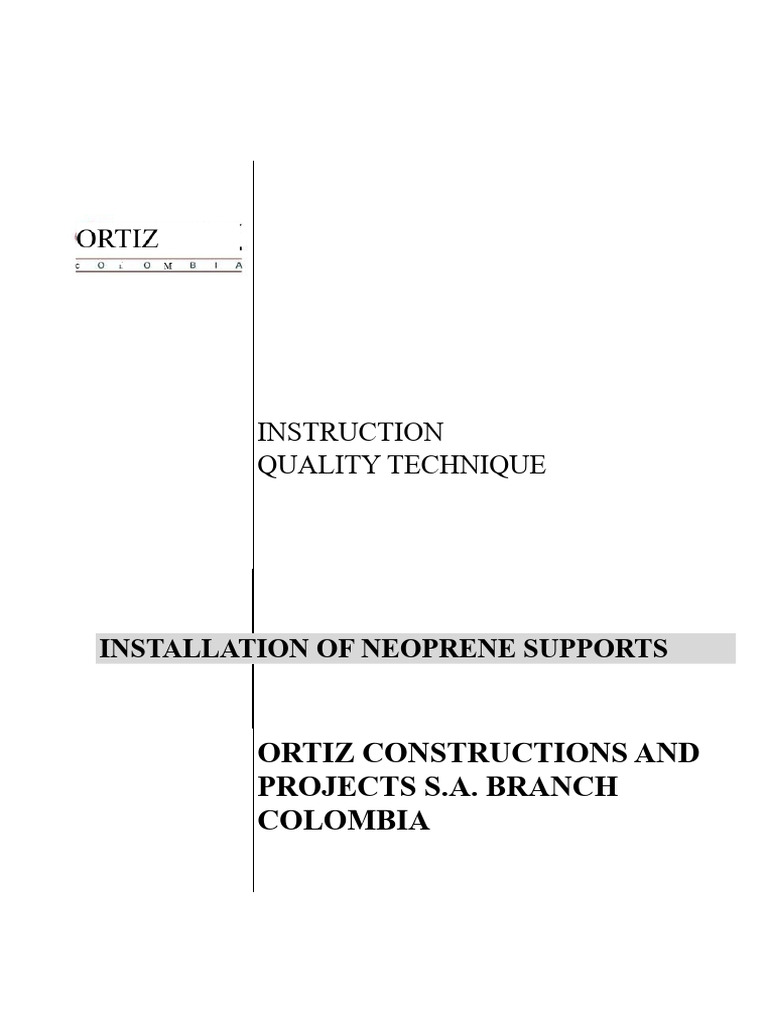 Neoprene Supports Installation Guide | PDF | Bridge | Bearing (Mechanical)