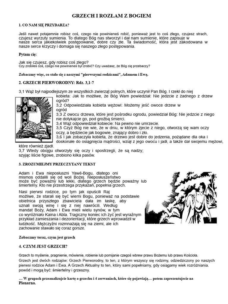 FICHA - Grzech I Zerwanie Z Bogiem | PDF