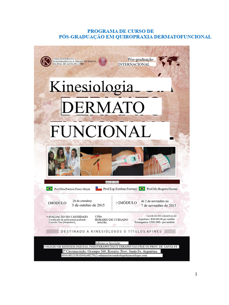 Pós-Graduação em Quiropraxia Dermato-Funcional | PDF | Fisioterapia ...