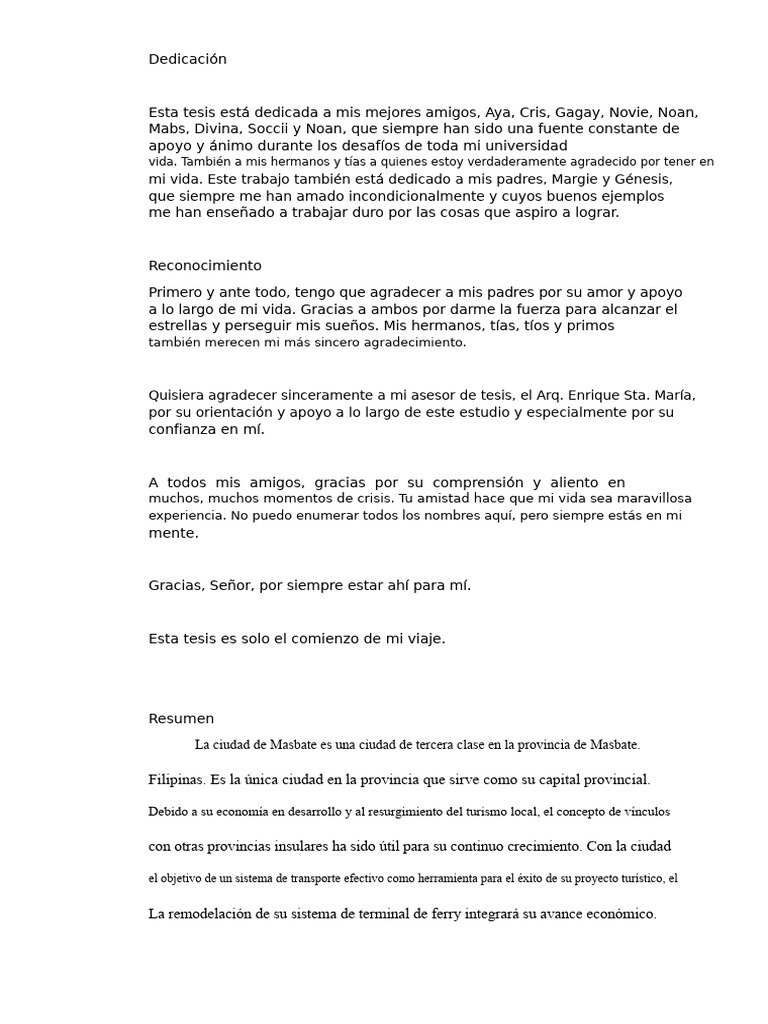 Muestra de Dedicatoria de Tesis | PDF | Turismo | Transportar
