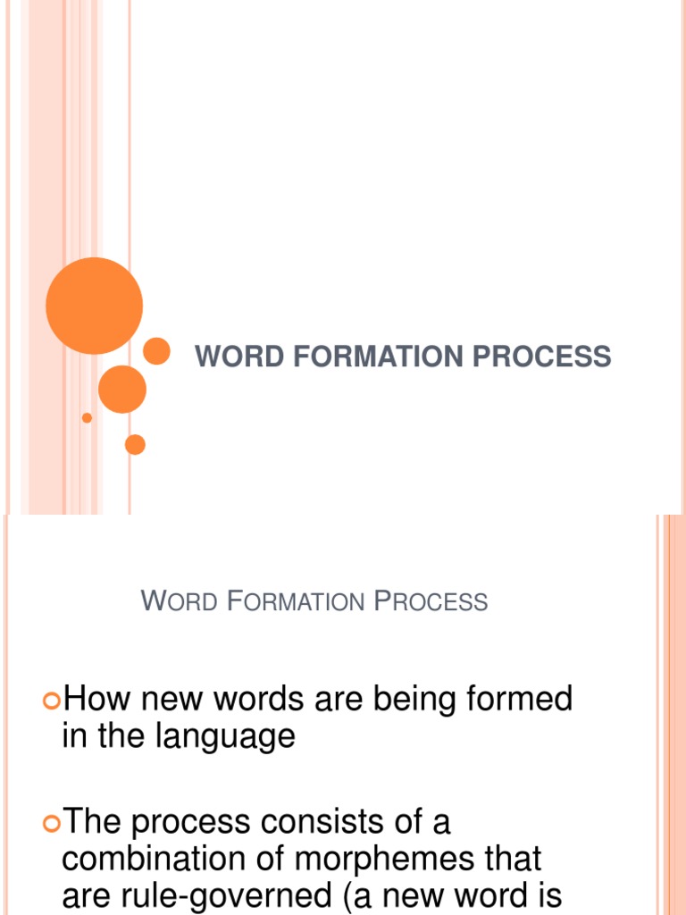 Word Formation | PDF | Word | Morphology (Linguistics)