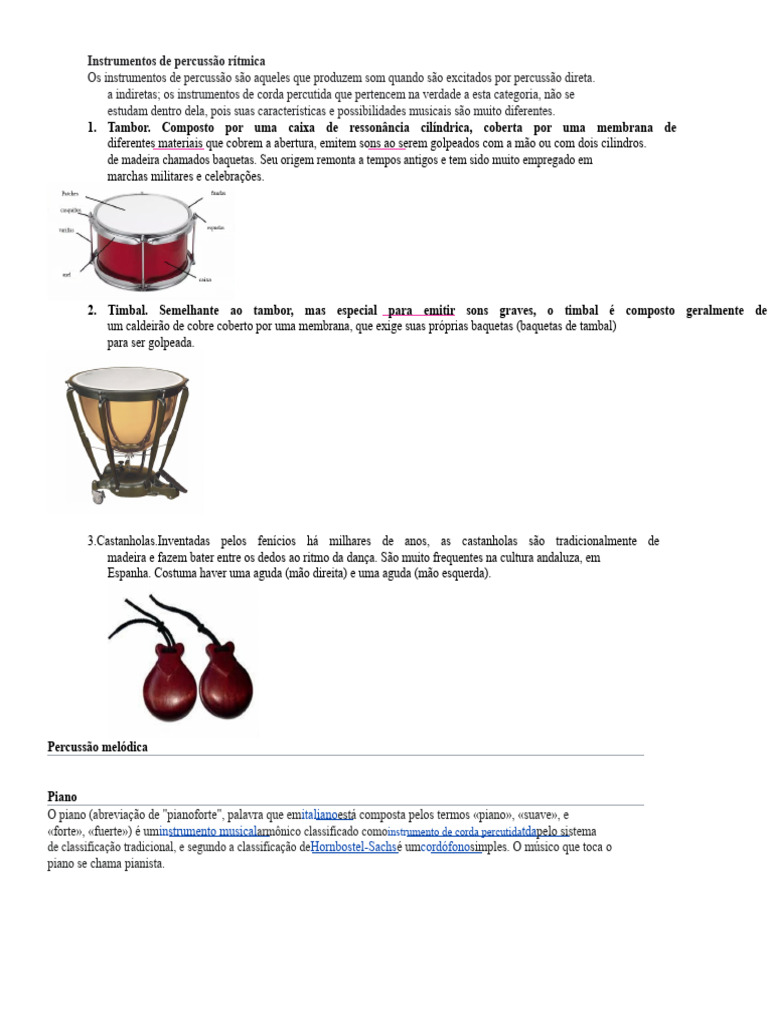 Instrumentos de percussão rítmica | PDF | Instrumentos de corda | Viola