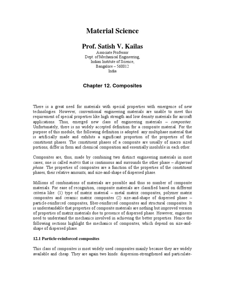MAterial Science Chapter 12 Composites | PDF | Composite Material ...