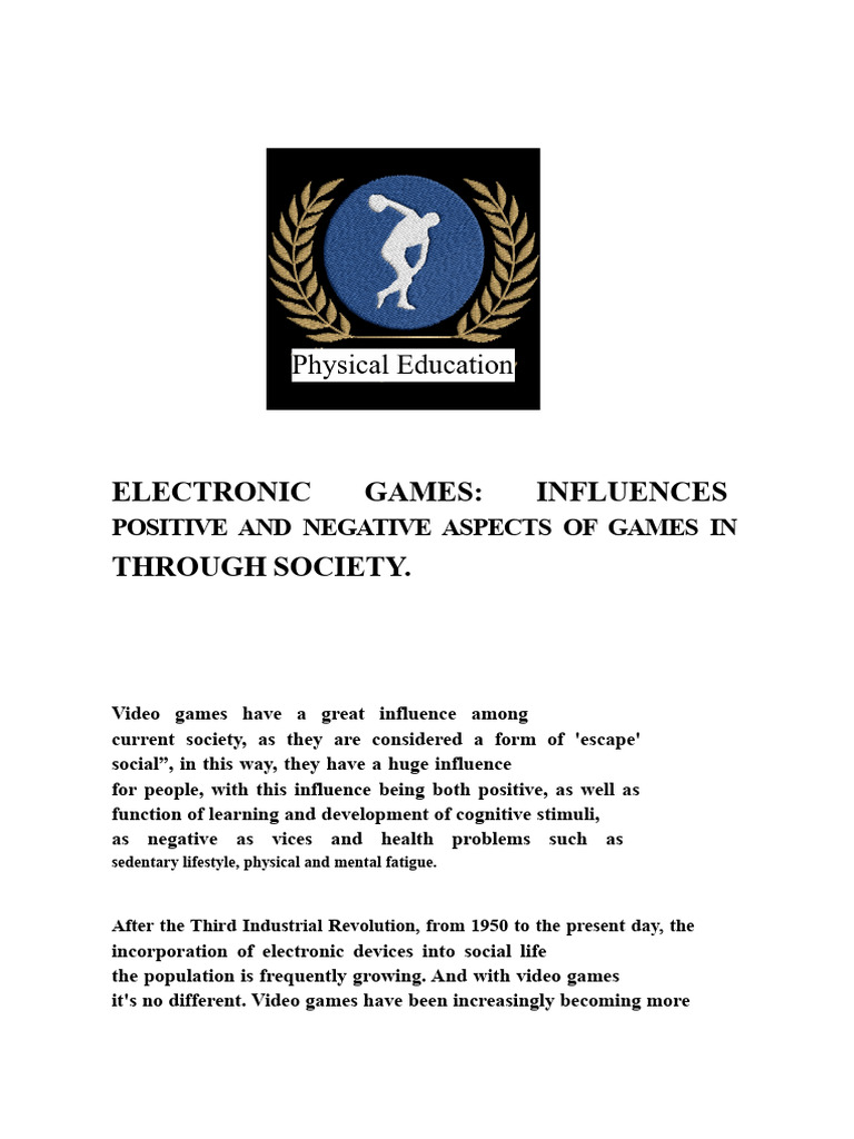 Positive and Negative Effects of Video Games | PDF | Video Games | Sleep