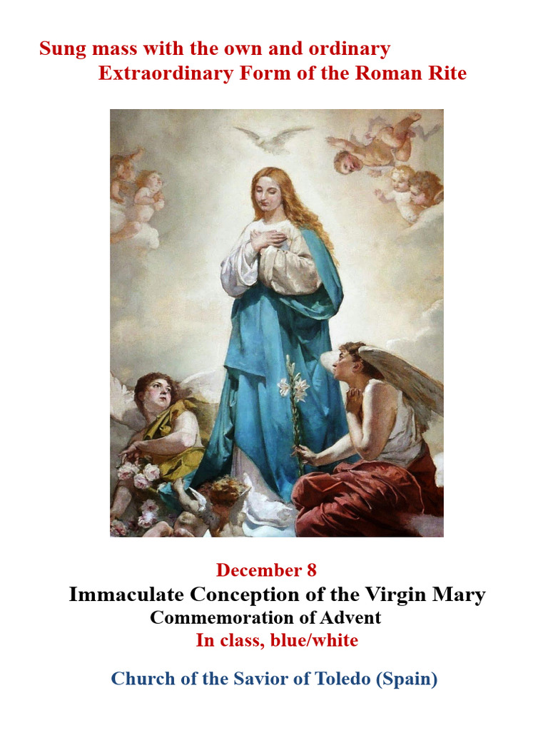 December 8th. Immaculate Conception of The Virgin Mary. Proper and ...