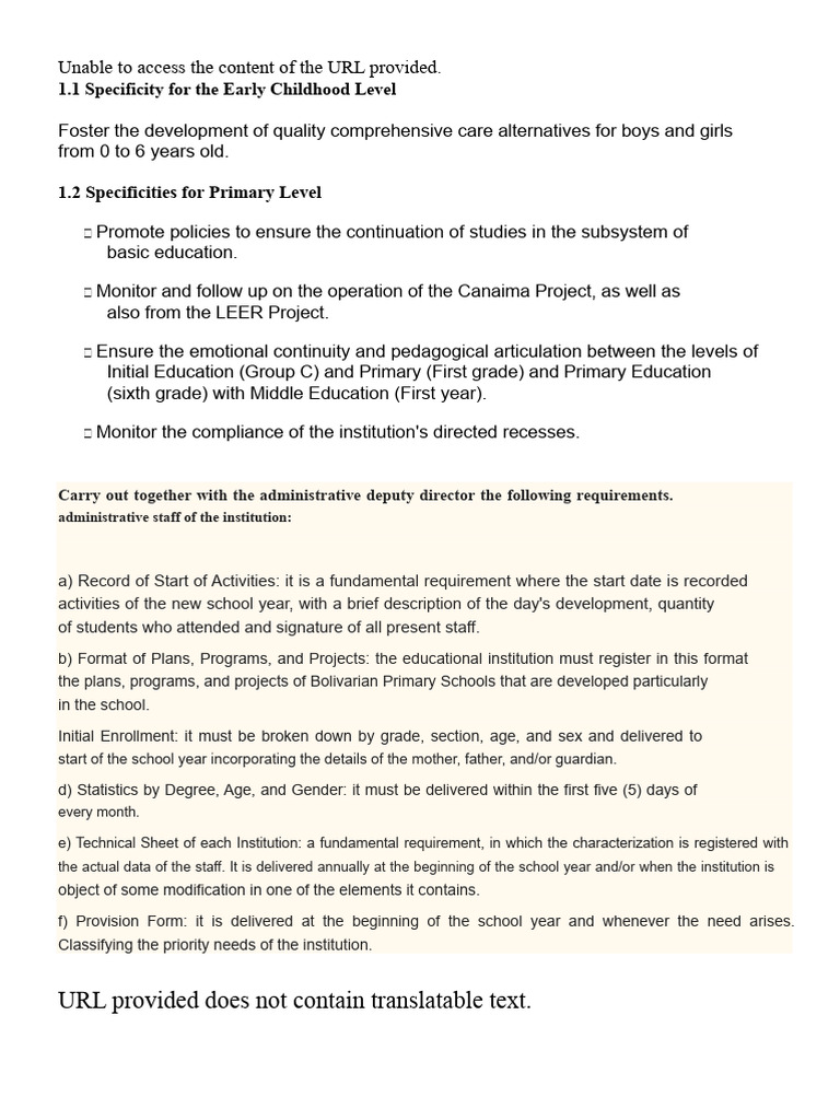 FUNCTIONS OF THE DIRECTOR OR DIRECTOR Level of Early Childhood and For ...