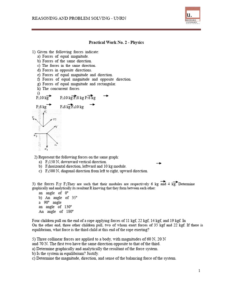 PHYSICS Collinear forces exercises | PDF | Force | Classical Mechanics