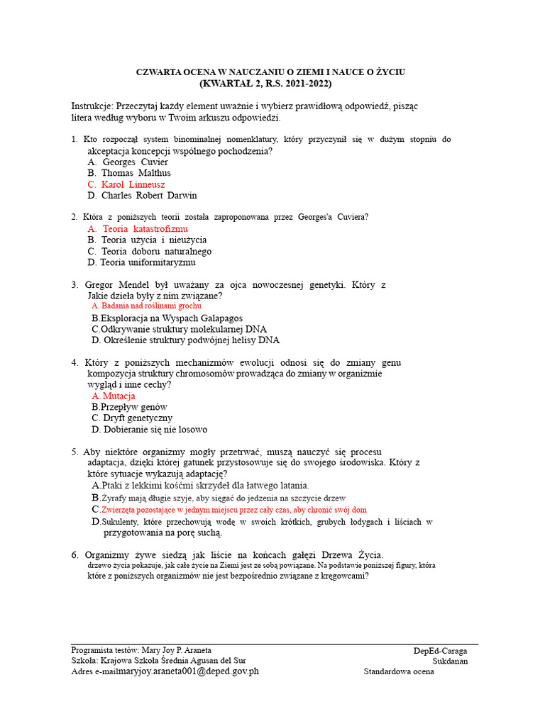 ELS Q2 Answer-Key-4 PDF | PDF