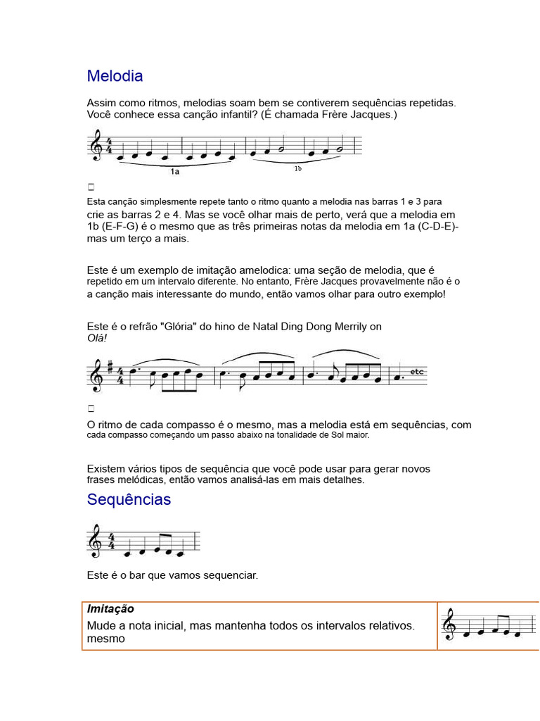 Melodia Escrita | PDF | Acorde (música) | Musicologia