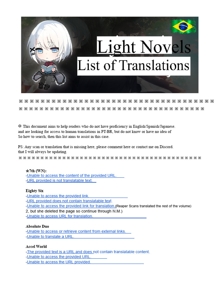 Light Novel Translation Access Guide | PDF