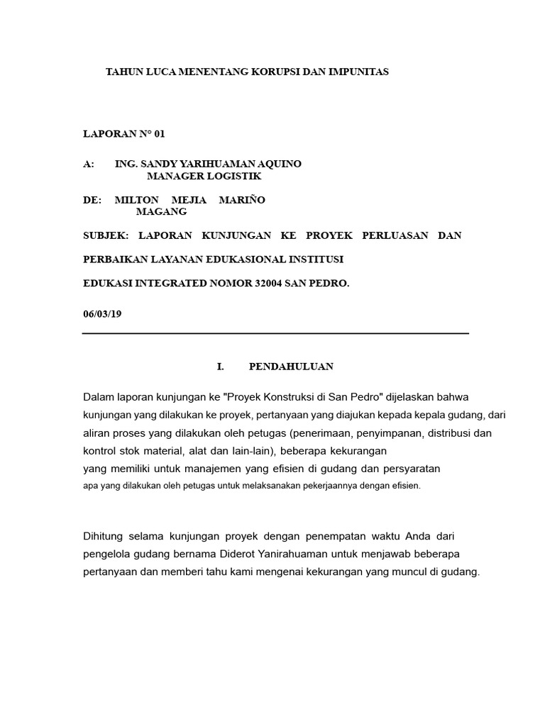 Laporan Kunjungan Ke Proyek | PDF
