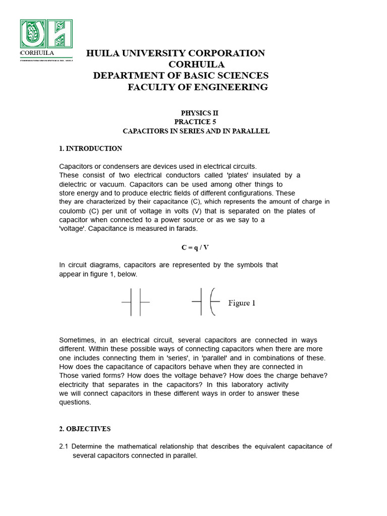 Practice 5 Capacitors in Series and Parallel | PDF | Capacitor | Capacitance