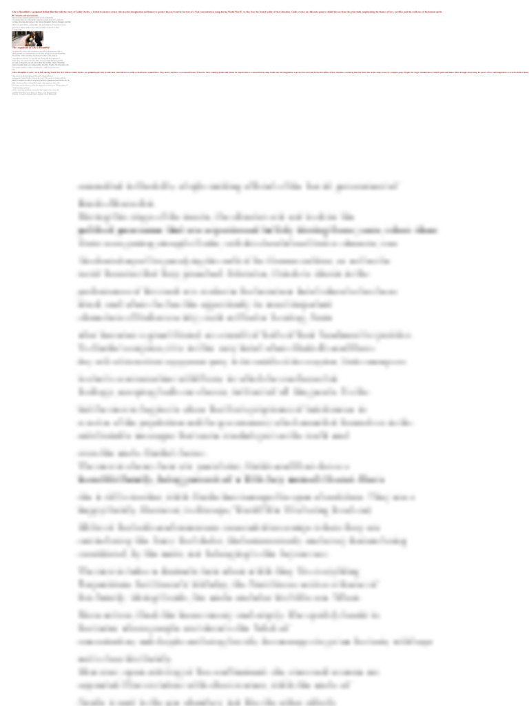 Summary of Life Is Beautiful | PDF