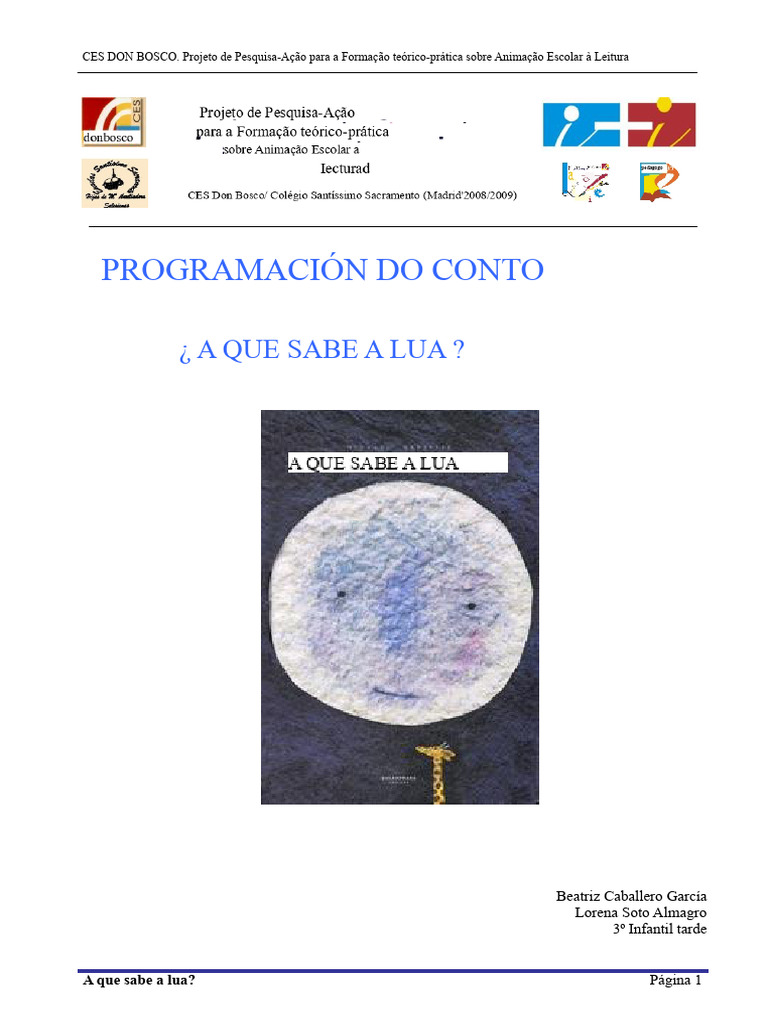 Animação à Leitura: A Que Sabe a Lua? | PDF | Educação Infantil | Lua