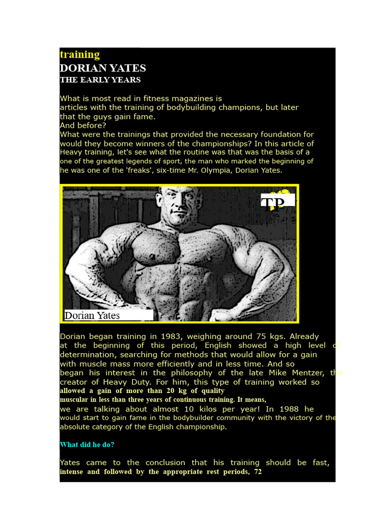 Dorian Yates Training | PDF | Strength Training | Physical Fitness