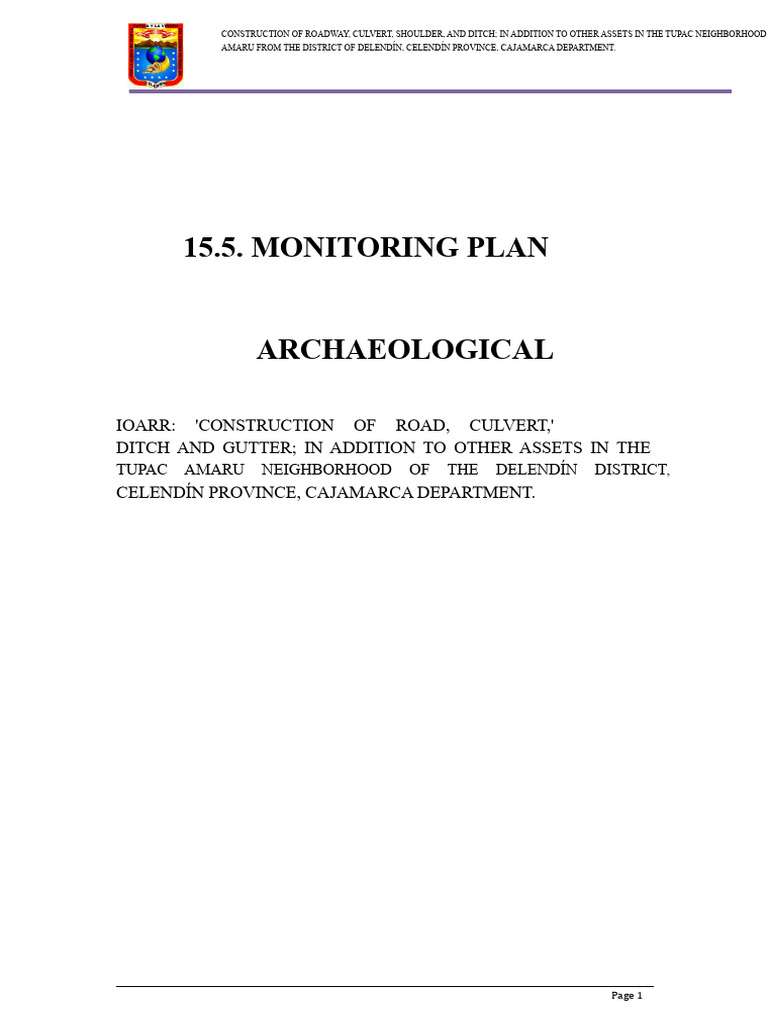 Archaeological Monitoring Plan | PDF | Archaeology | Environmental ...