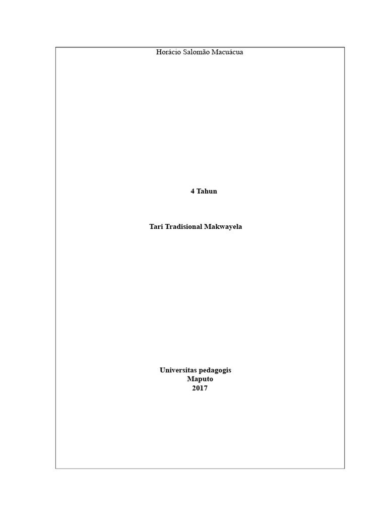 Tari Tradisional Makwayela di Mozambik | PDF