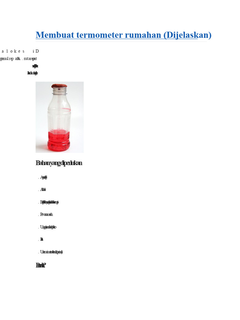Membuat Termometer Rumahan | PDF