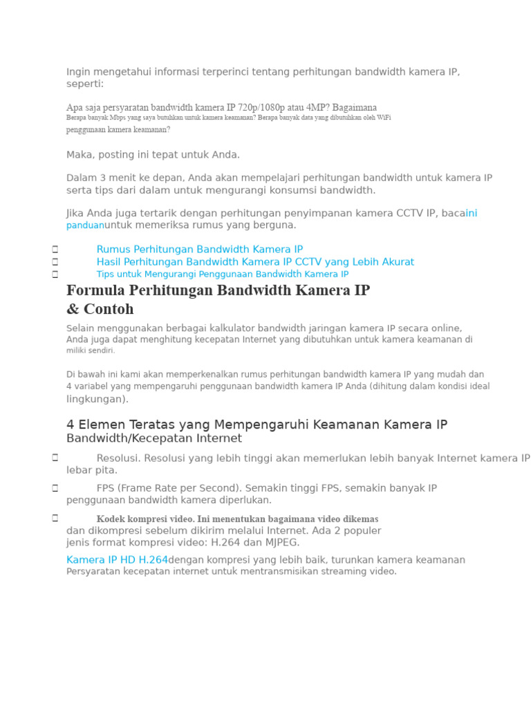 Perhitungan lebar pita CCTV.docx | PDF