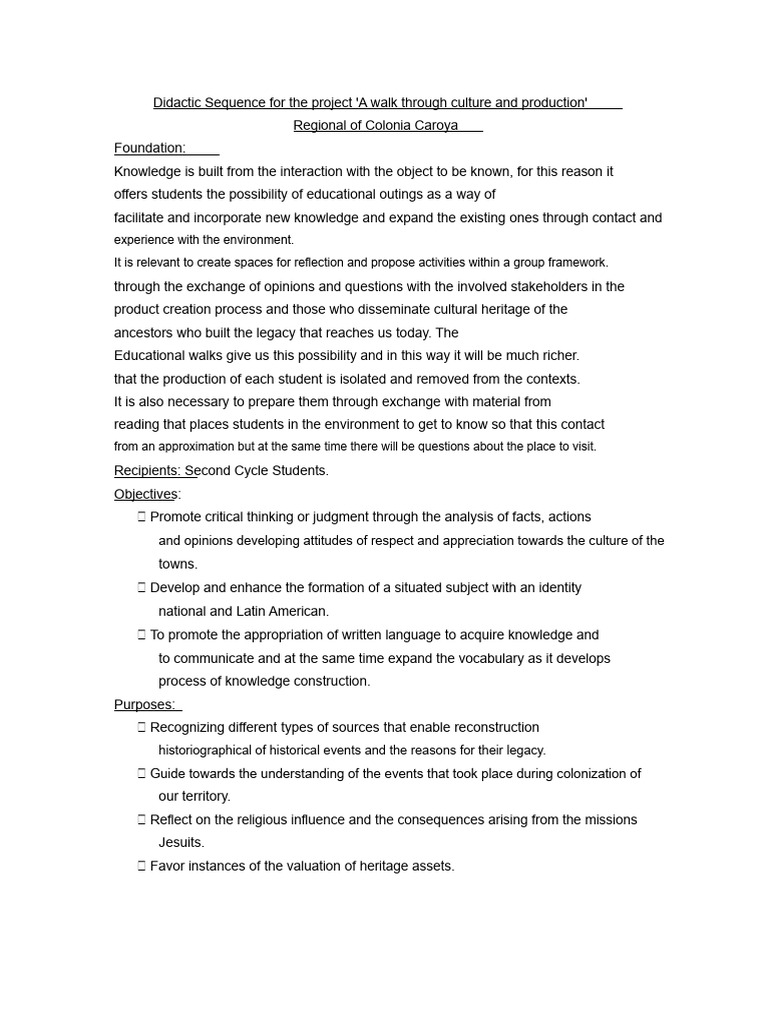 Didactic Sequence Caroya | PDF | Knowledge | Wine