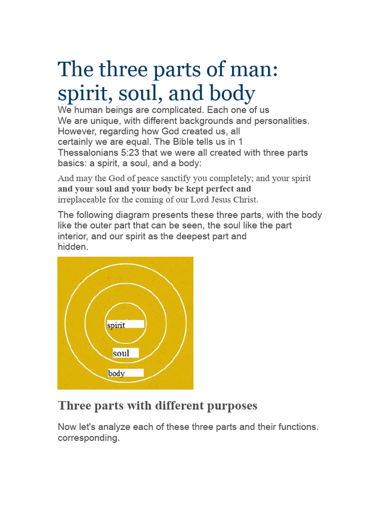 The Three Parts of Man | PDF | God | Soul