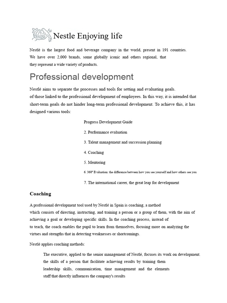 Nestlé | PDF | Mentorship | Performance Appraisal