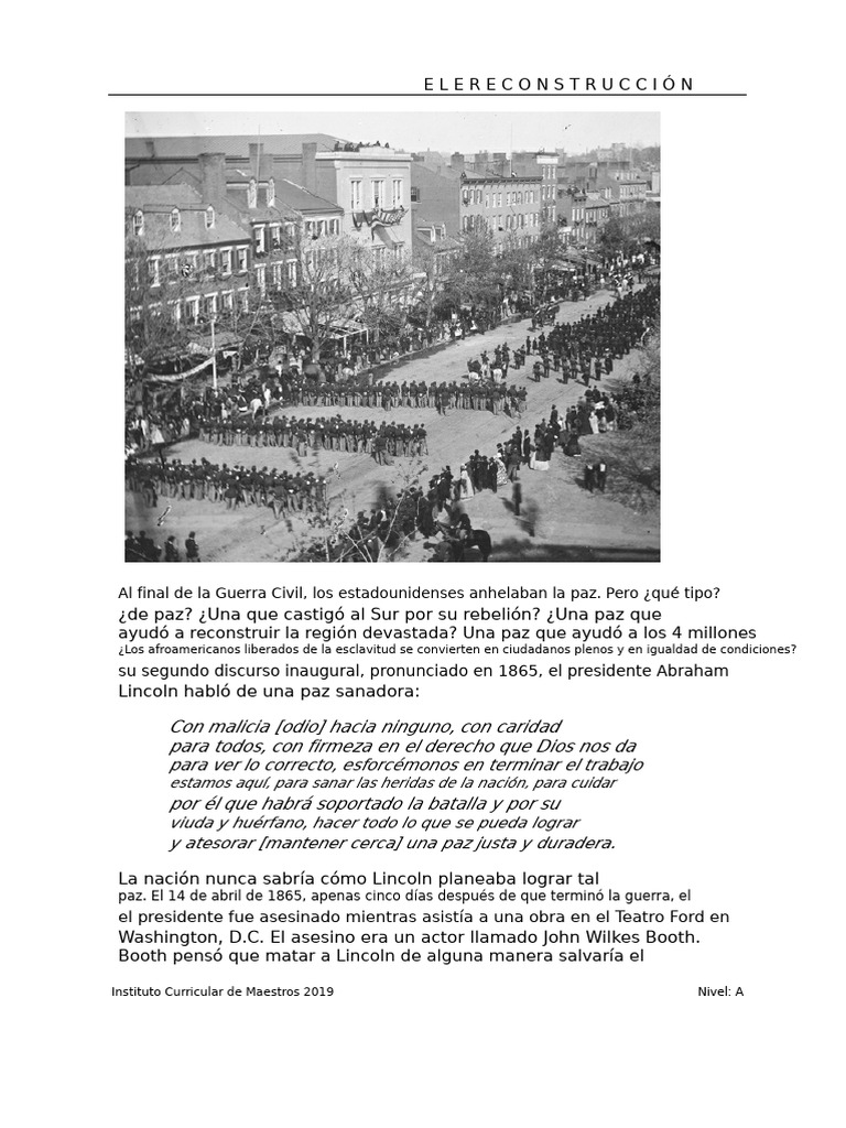 Lección 23 La Era de La Reconstrucción | PDF | Era de reconstrucción ...