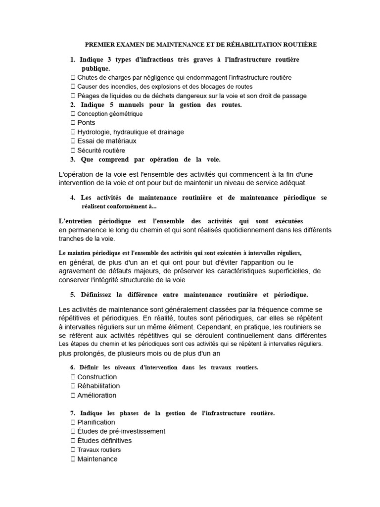 Maintenance et réhabilitation routière | PDF | Sécurité routière | Route