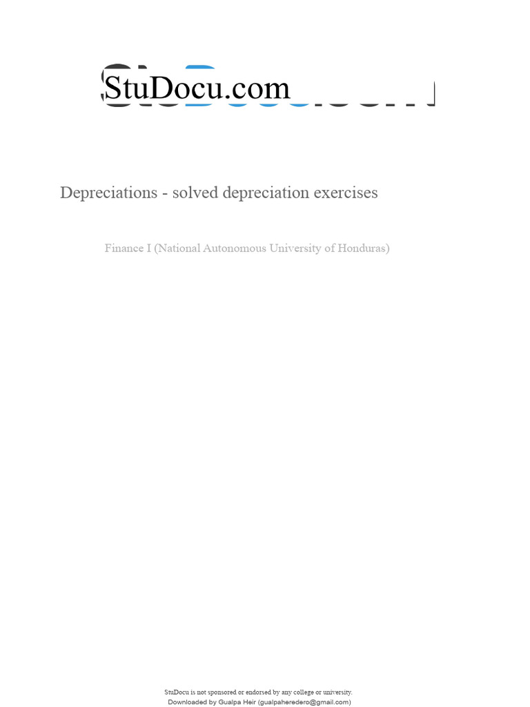 Depreciations Solved Depreciation Exercises | PDF | Depreciation | Book ...