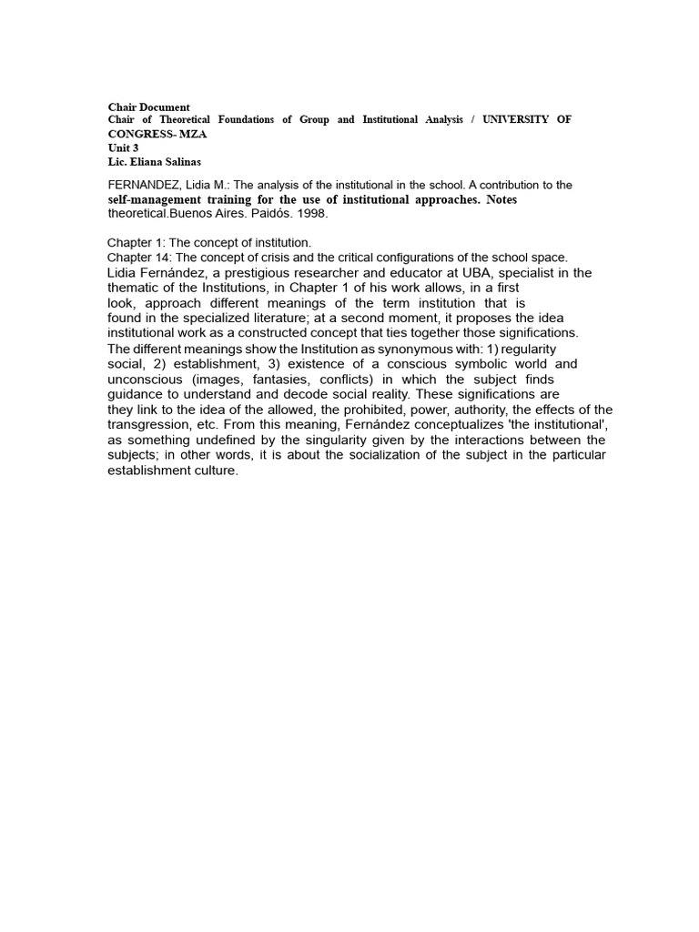 1 - A-Lidia Fernandez - The Institutional Analysis in The School ...