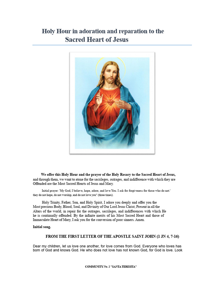 Holy Hour SACRED HEART OF JESUS | PDF | God The Father | Mercy