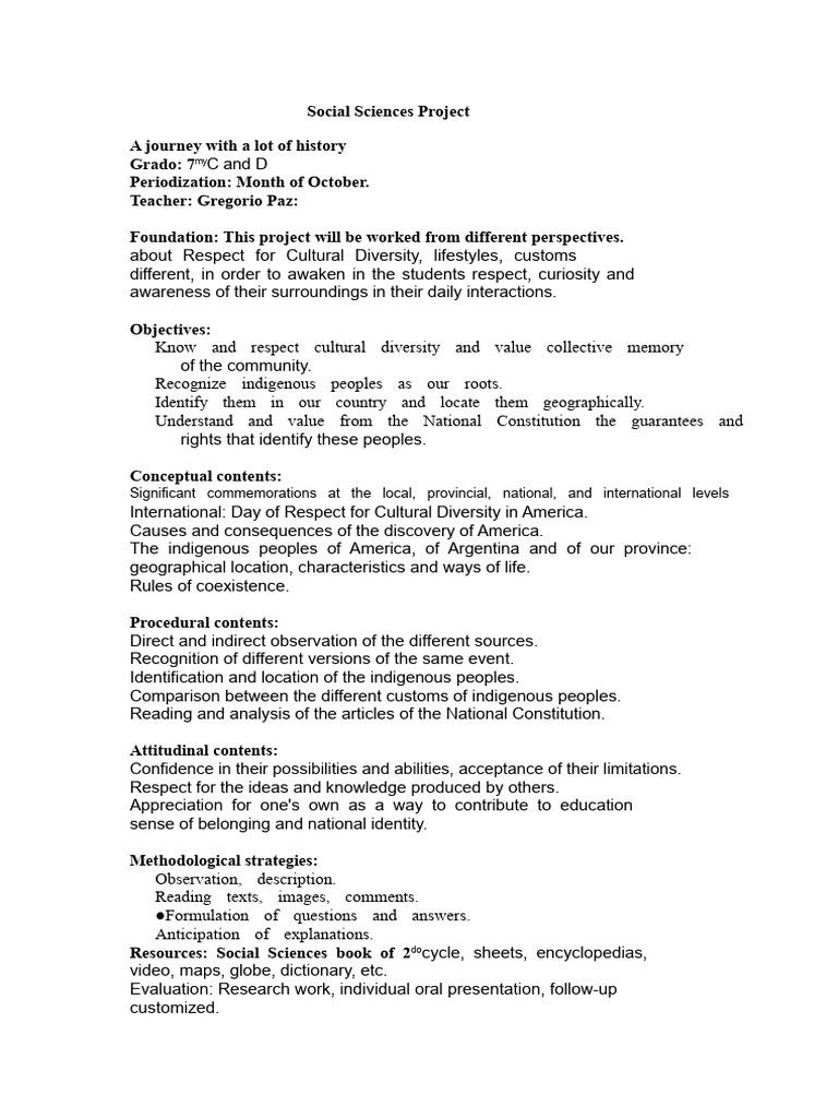 Social Studies Project Seventh Grade | PDF | Social Sciences | Learning