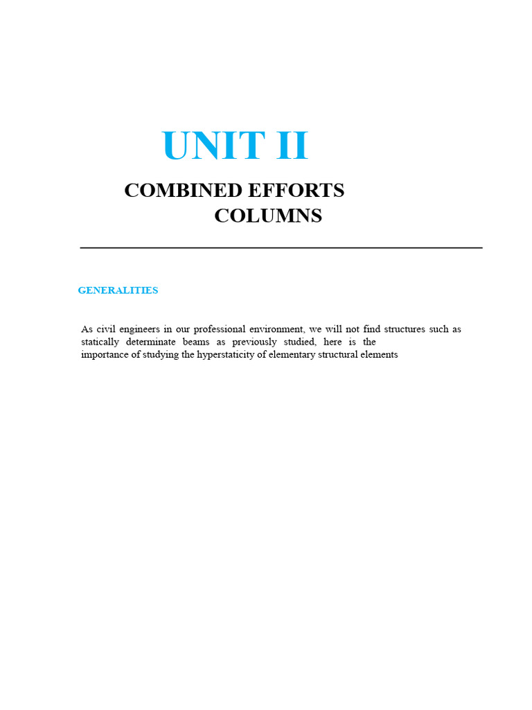 Combined Efforts in Structural Columns | PDF | Buckling | Bending