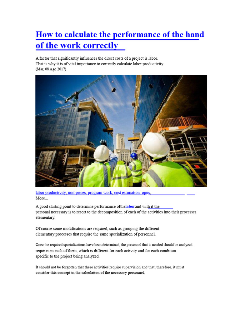 Calculating Labor Productivity Methods | PDF | Workforce Productivity