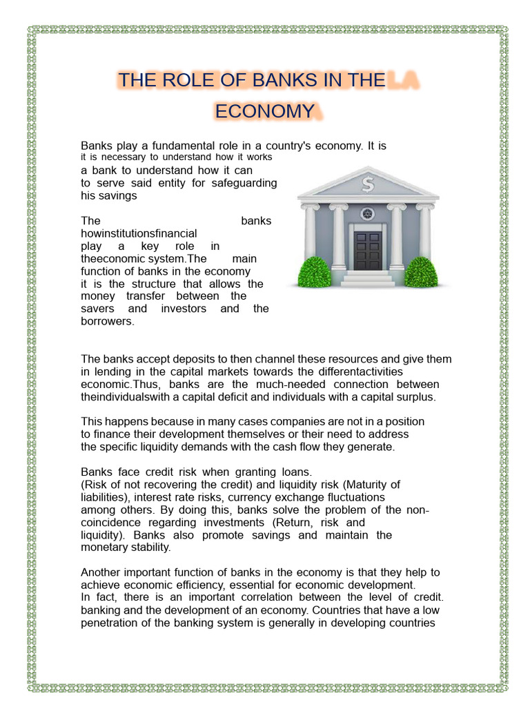 Importance of Banks in Economic Growth | PDF | Banks | Money