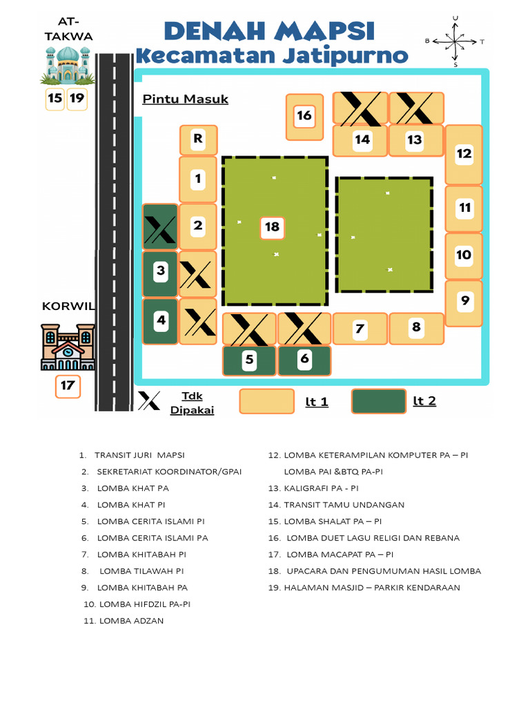 Denah Lomba Mapsi Kec Jatipurno SD 2025 | PDF