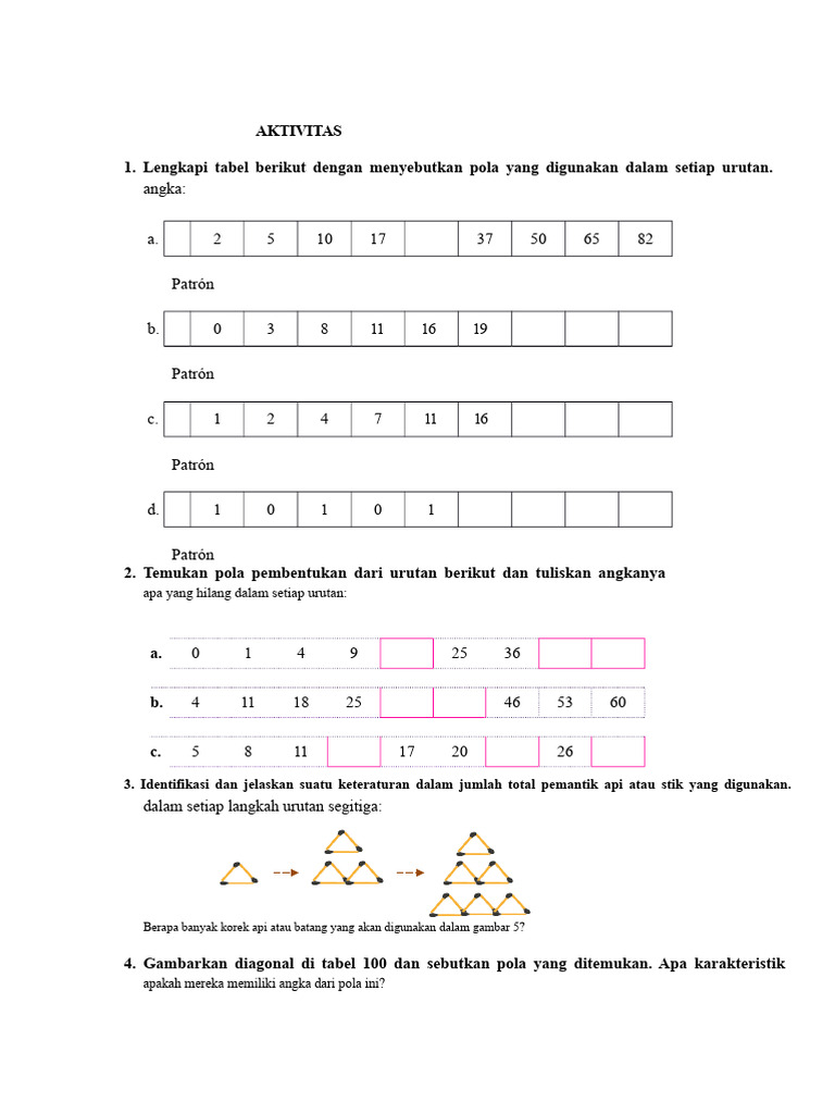 Pola dan Urutan Angka dalam Matematika | PDF