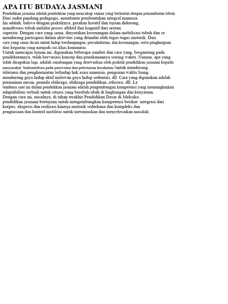 Apa itu Pendidikan Jasmani | PDF