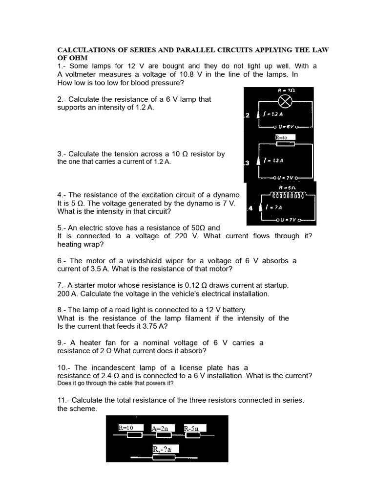 Calculations of Series and Parallel Circuits Applying Ohm's Law | PDF ...