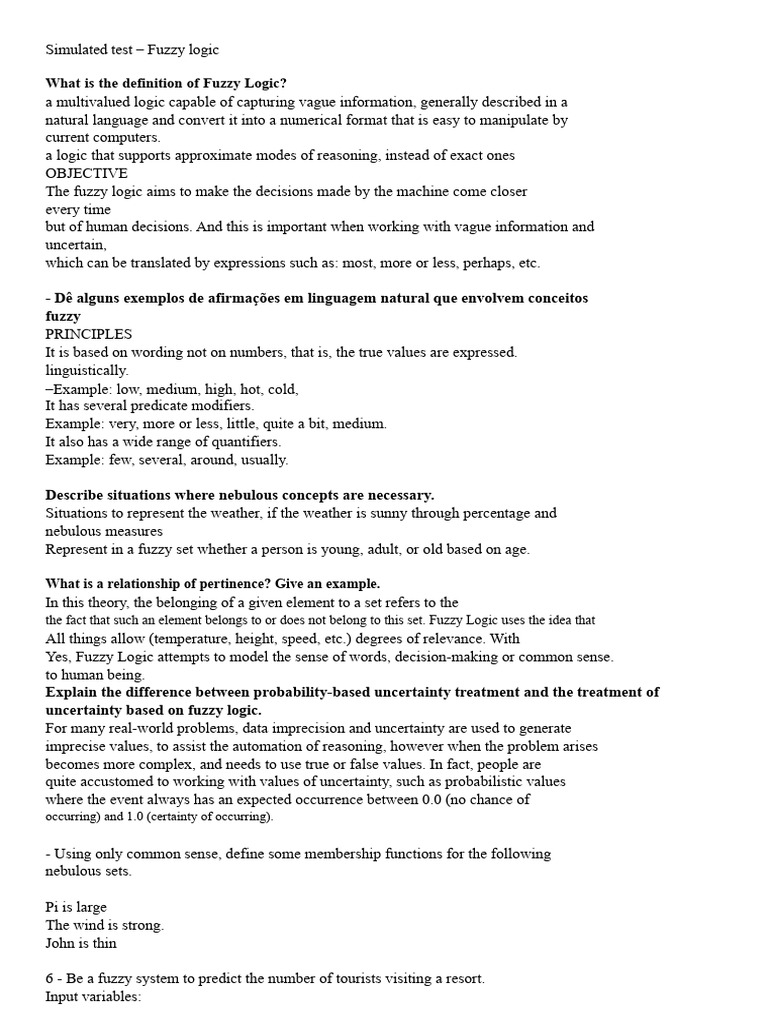 Fuzzy Exercise | PDF | Fuzzy Logic | Logic