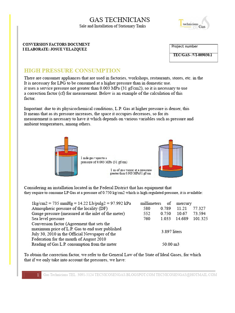 LP Gas Conversion Factor PDF | PDF | Pressure | Gases